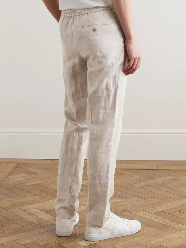 Mr P. James Straight-leg Linen Trousers - Neutrals
