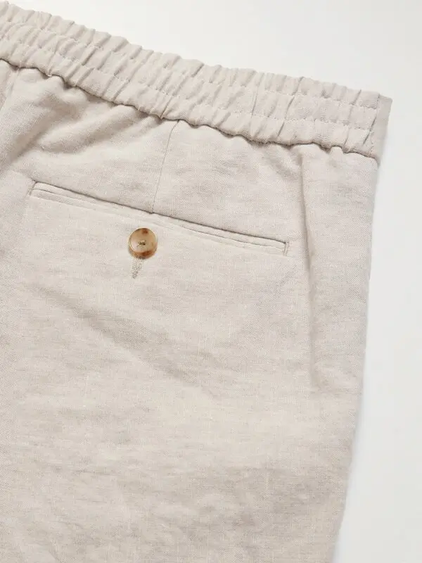 Mr P. James Straight-leg Linen Trousers - Neutrals