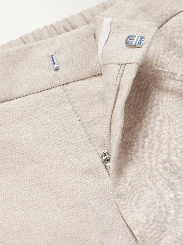 Mr P. James Straight-leg Linen Trousers - Neutrals