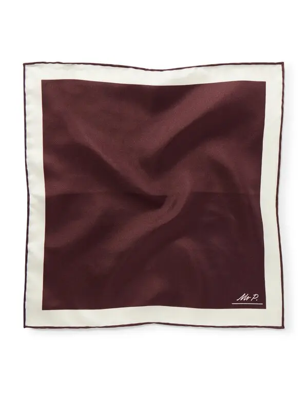 Mr P. Silk-twill Pocket Square - Burgundy