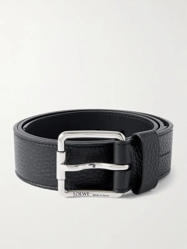 Loewe 4cm Roller Curve Full-grain Leather Belt - Black