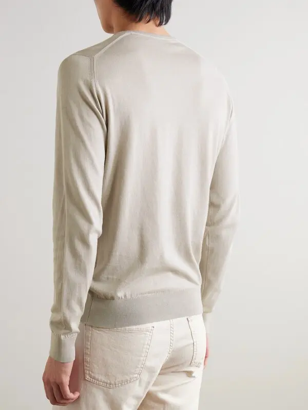 John Smedley Hatfield Slim-fit Sea Island Cotton Sweater - Neutrals