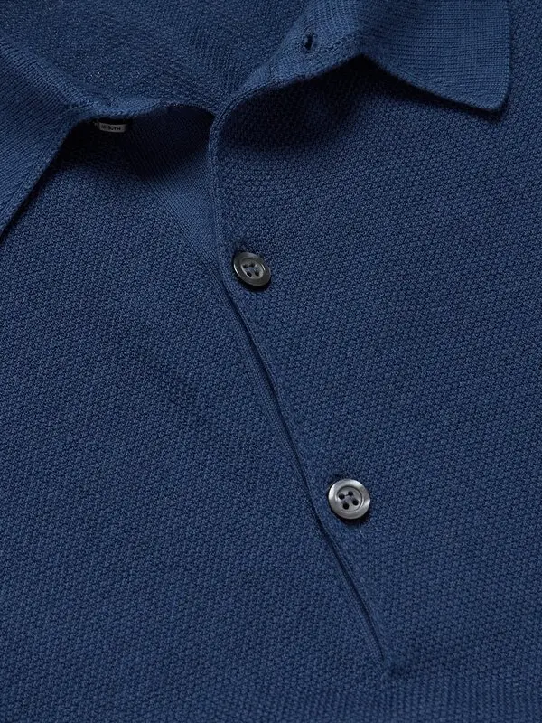 John Smedley Roth Slim-fit Sea Island Cotton-piqué Polo Shirt - Blue