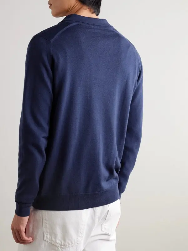 John Smedley Tibor Merino Wool Cardigan - Blue
