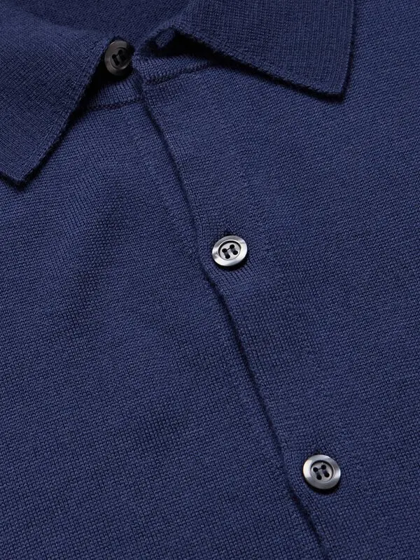 John Smedley Tibor Merino Wool Cardigan - Blue