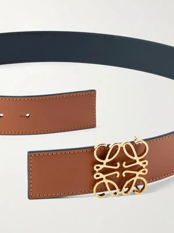 Loewe 4cm Anagram Reversible Leather Belt - Brown