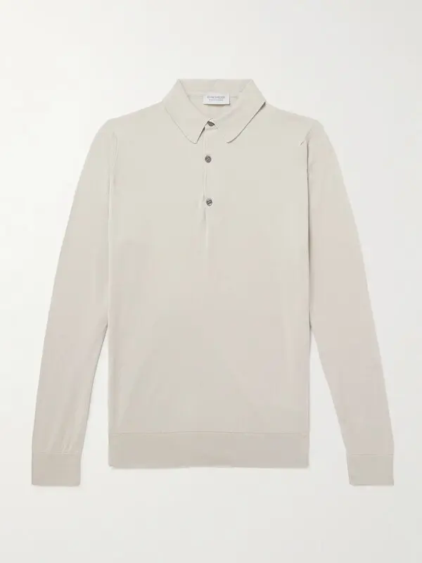 John Smedley Bradwell Slim-fit Sea Island Cotton Polo Shirt - Neutrals