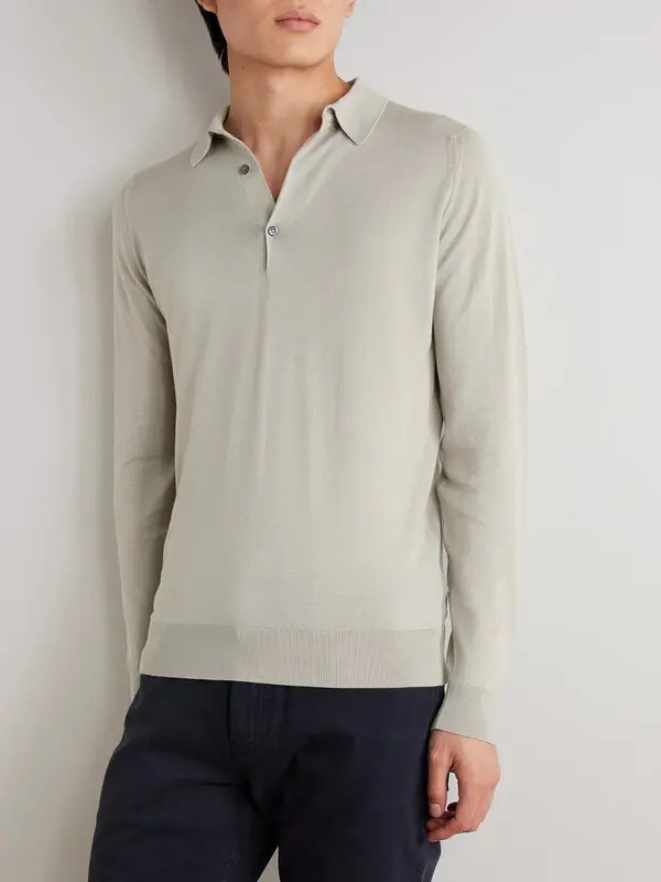 John Smedley Bradwell Slim-fit Sea Island Cotton Polo Shirt - Neutrals