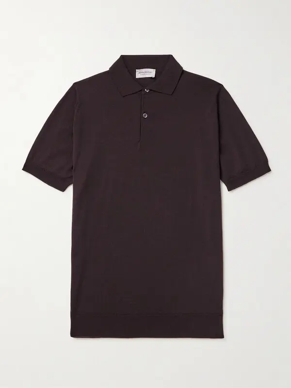 John Smedley Payton Slim-fit Merino Wool Polo Shirt - Brown