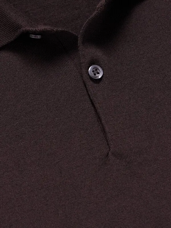 John Smedley Payton Slim-fit Merino Wool Polo Shirt - Brown