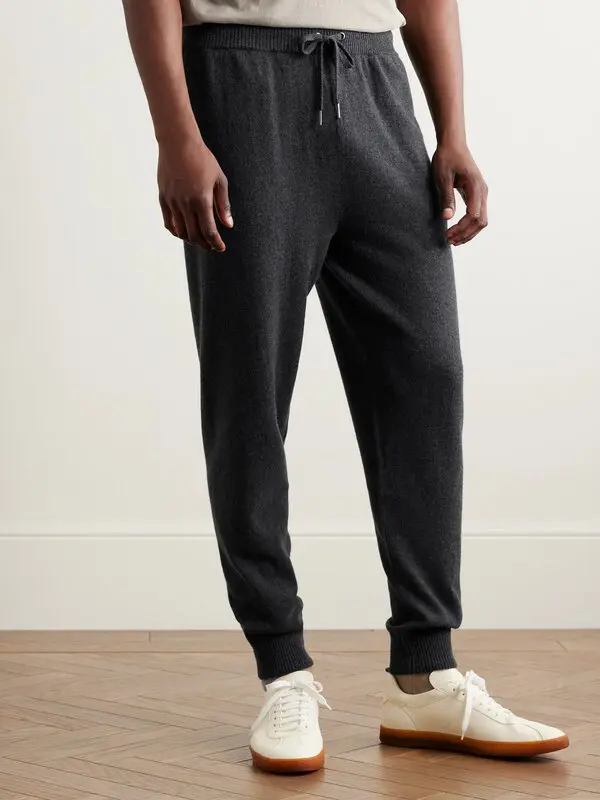 Derek Rose Finley Tapered Cashmere Sweatpants - Gray