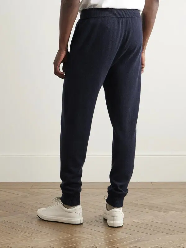 Derek Rose Finley Tapered Cashmere Sweatpants - Blue