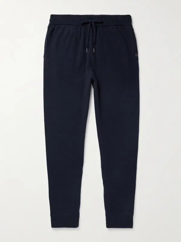 Derek Rose Finley Tapered Cashmere Sweatpants - Blue