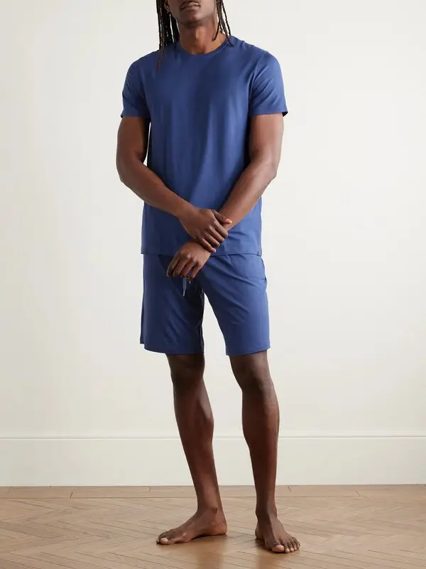 Derek Rose Basel Stretch-micro Modal Jersey T-shirt - Blue