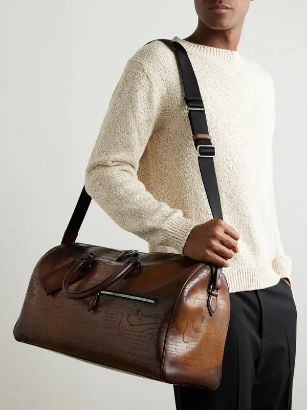 Berluti Jour Off Scritto Venezia Leather Weekend Bag