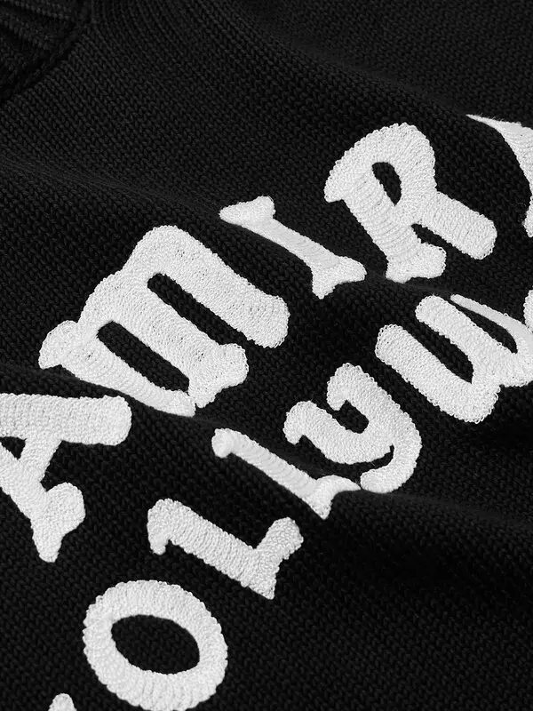 Amiri Hollywood Logo-embroidered Cotton Sweater