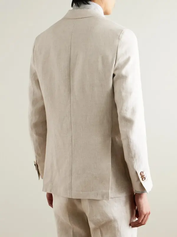 DE PETRILLO Linen Suit Jacket - Neutrals