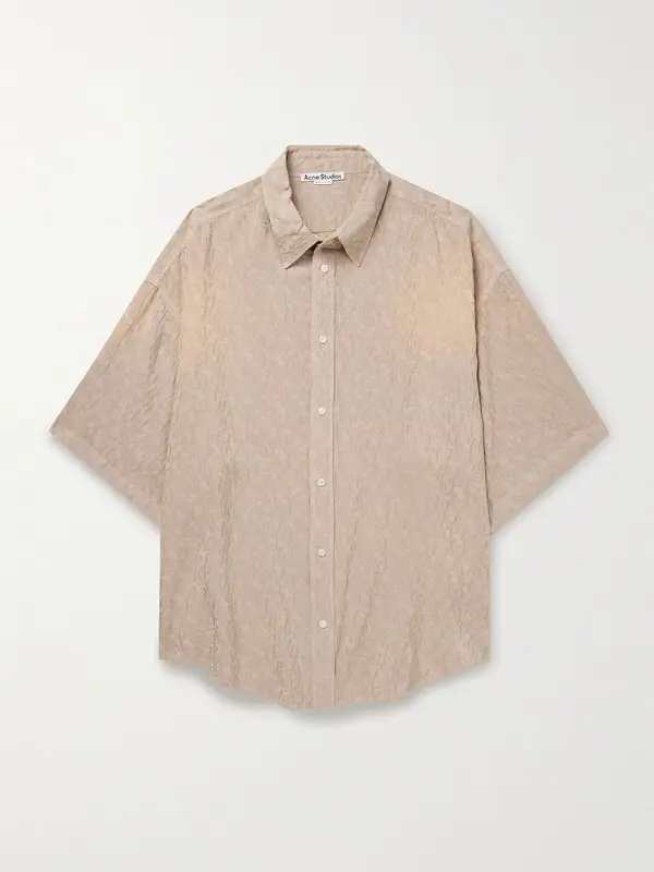Acne Studios Setar Oversized Satin-jacquard Shirt - Neutrals