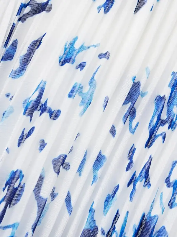 Proenza Schouler Cecily Pleated Printed Crepon Midi Skirt