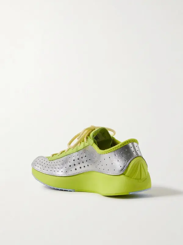 Nike Air Superfly Suede And Perforated Metallic Leather Sneakers - Yellow