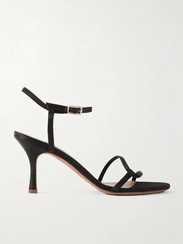 EMME PARSONS Loop Satin Sandals - Black