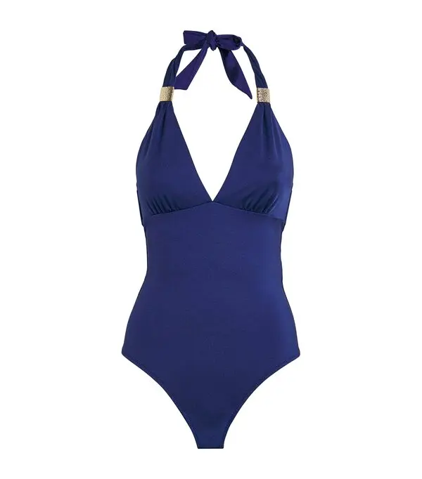 Heidi Klein Slider Halterneck Beau Soleil One Piece Swimsuit - Navy