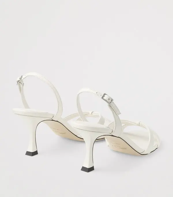 JIMMY CHOO Elsy 70 Leather Heeled Sandals - White