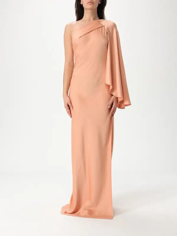GENNY Asymmetrical Draped Maxi Dress - Pink