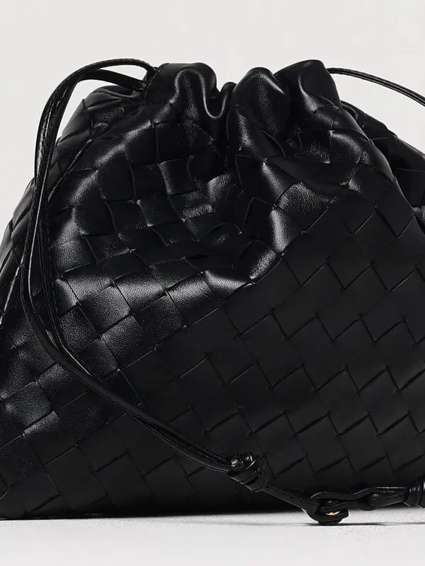 Bottega Veneta Woven Leather Shoulder Bag - Black