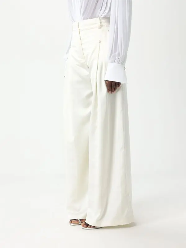 GENNY Wide Leg Tailored Trousers - White