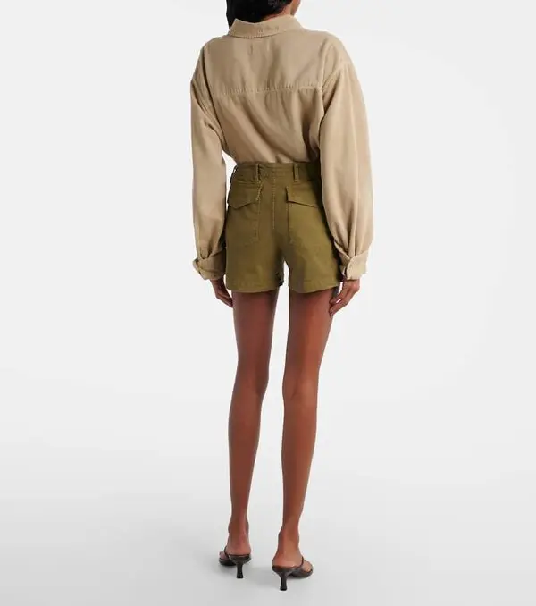 NILI LOTAN Cotton Twill Shorts - Green