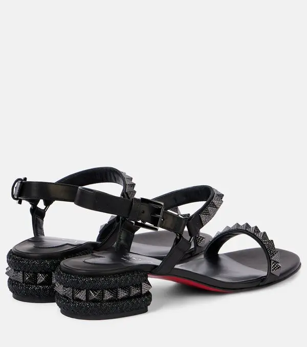 CHRISTIAN LOUBOUTIN Pyrasand 30 Leather Sandals - Black