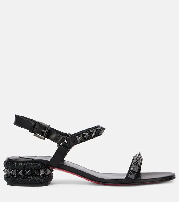 CHRISTIAN LOUBOUTIN Pyrasand 30 Leather Sandals - Black