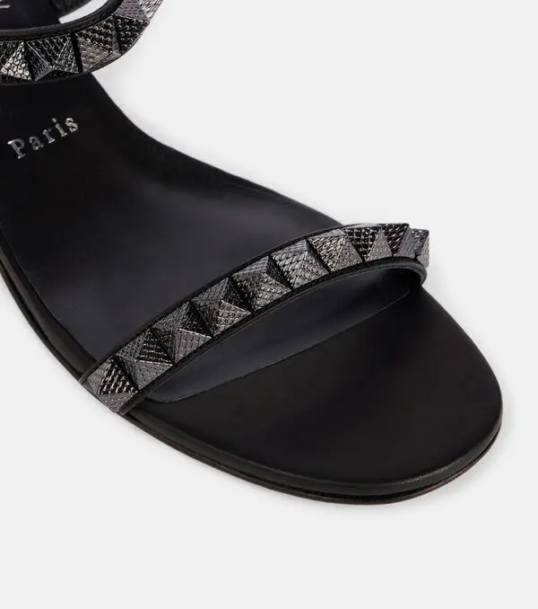 CHRISTIAN LOUBOUTIN Pyrasand 30 Leather Sandals - Black