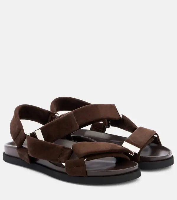 Attico Salinas Suede Sandals - Brown
