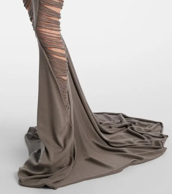 Rick Owens Distressed Wool Maxi Dress
