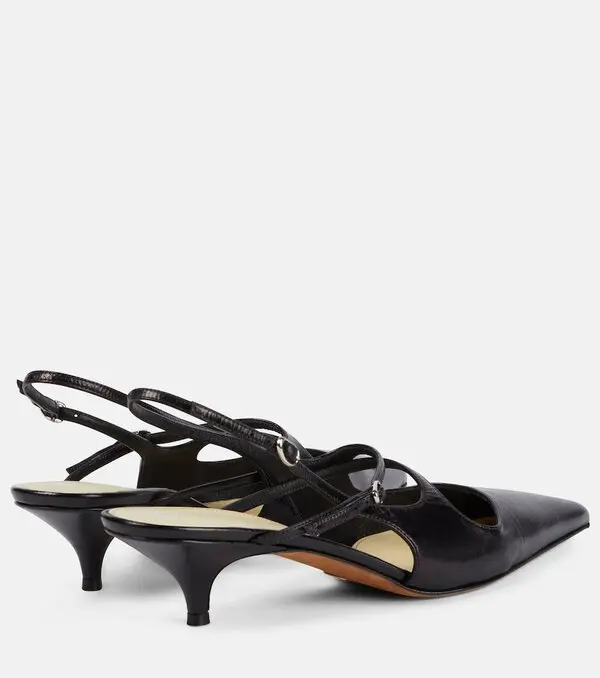 Proenza Schouler Slash Leather Slingback Pumps