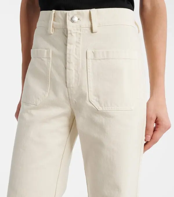 NILI LOTAN Florence Wide-leg Cotton Pants - Beige