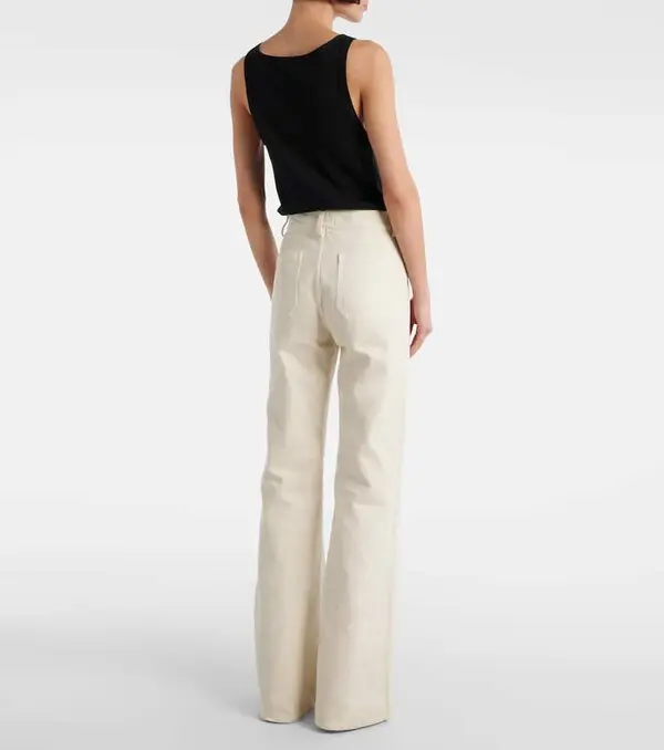 NILI LOTAN Florence Wide-leg Cotton Pants - Beige