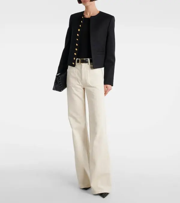 NILI LOTAN Florence Wide-leg Cotton Pants - Beige