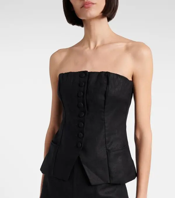 Faithfull The Brand Strapless Linen Top