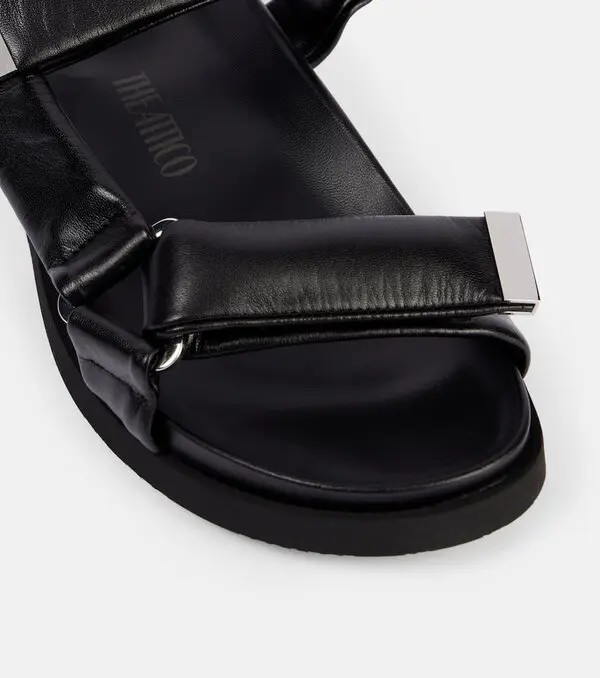 Attico Salinas Leather Sandals - Black