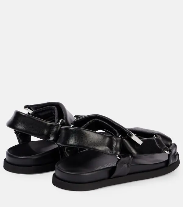 Attico Salinas Leather Sandals - Black