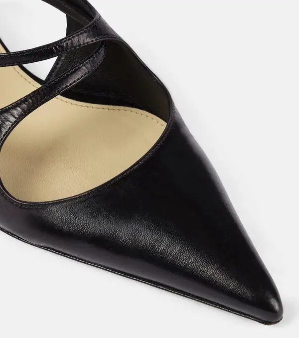 Proenza Schouler Slash Leather Slingback Pumps