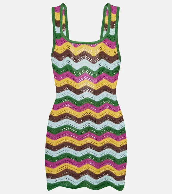 BANANHOT Lindsay Striped Crochet Minidress - Multicoloured