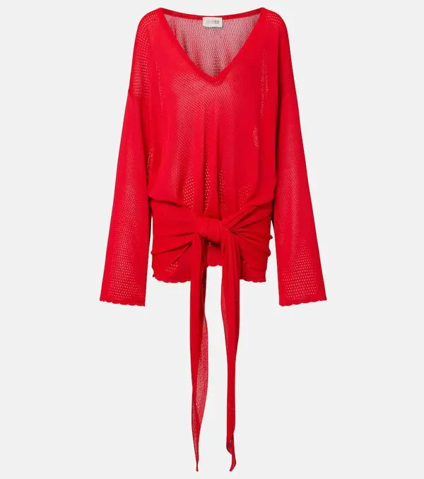 Attico Gathe Open-knit Minidress - Red