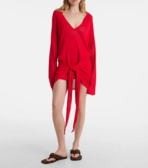 Attico Gathe Open-knit Minidress