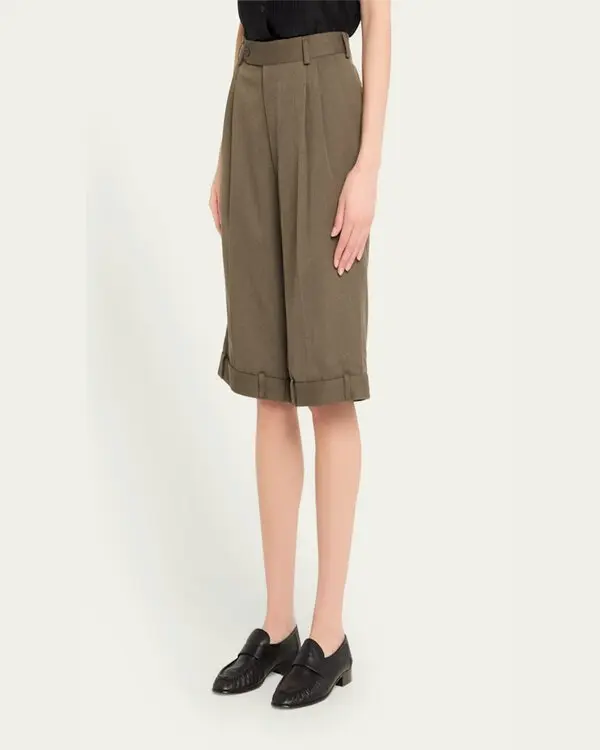 HODAKOVA Upside-down Pleated Bermuda Shorts