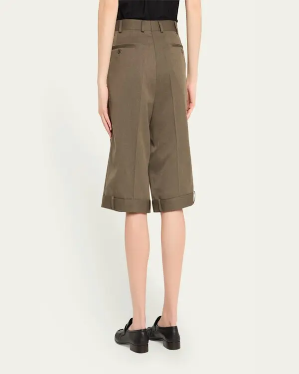 HODAKOVA Upside-down Pleated Bermuda Shorts