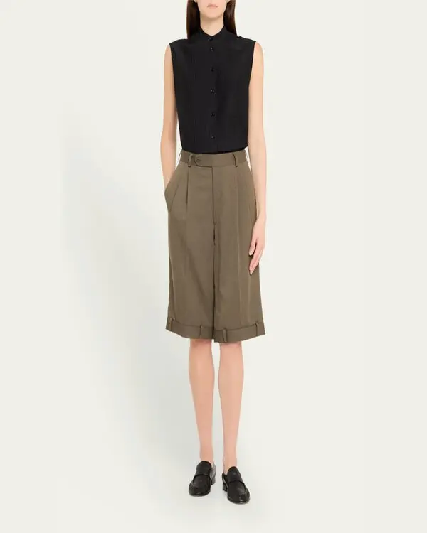 HODAKOVA Upside-down Pleated Bermuda Shorts